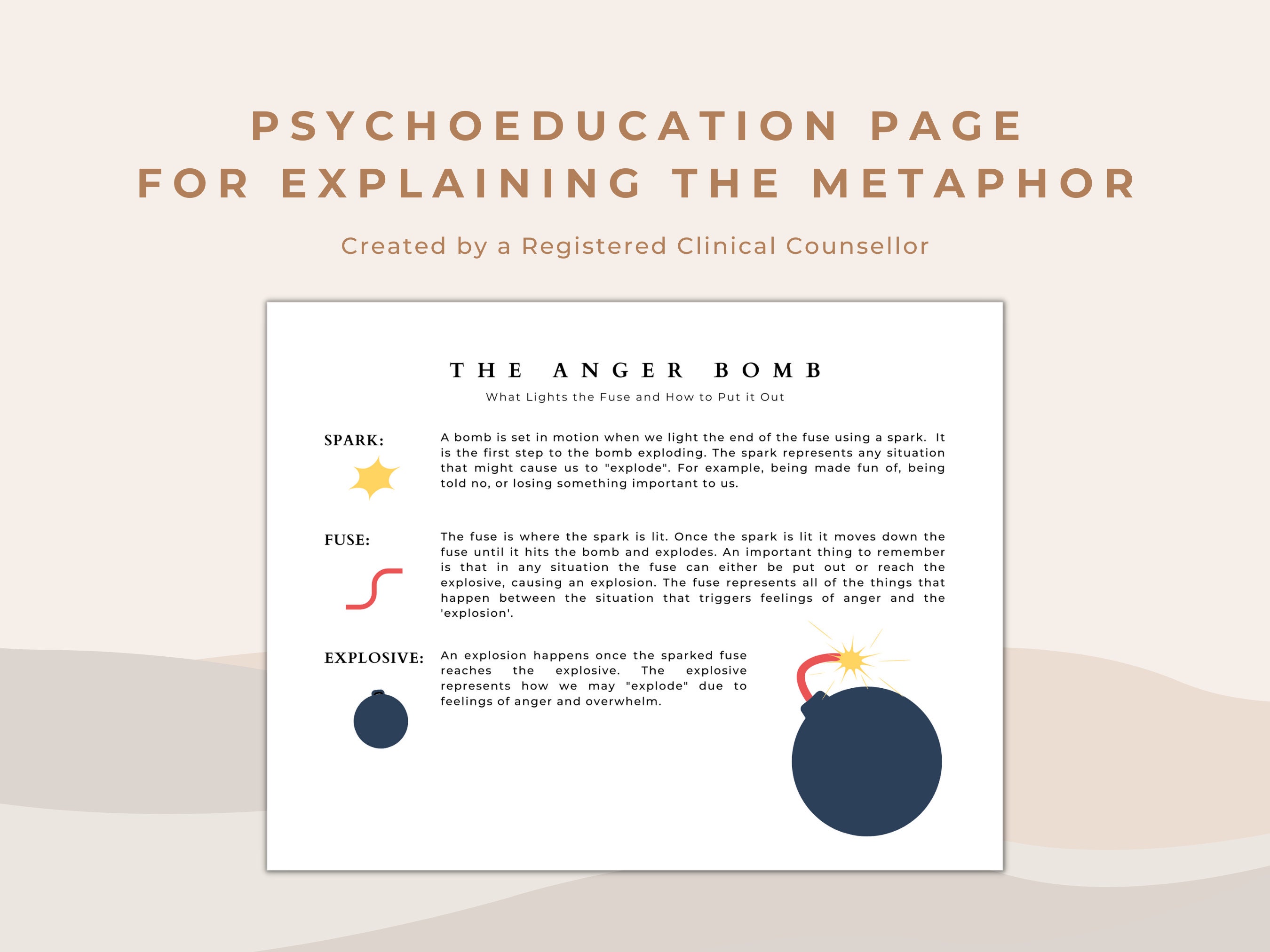 The Anger Bomb Worksheets and Education Tool for Anger - Etsy