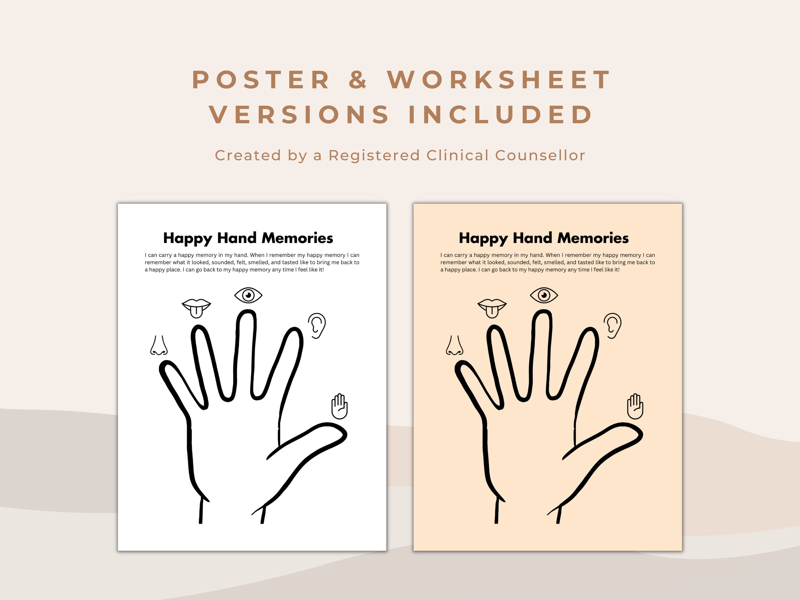 Happy Hand Memory Coping Skills Tool for Managing Overwhelming ...