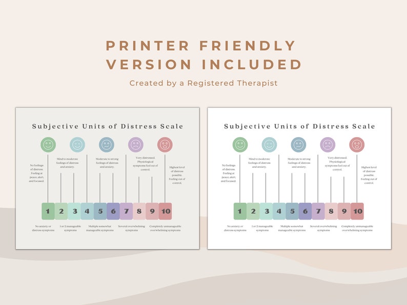 SUDS Scale Worksheet: Distress & Anxiety Assessment Tool (PDF) - Etsy