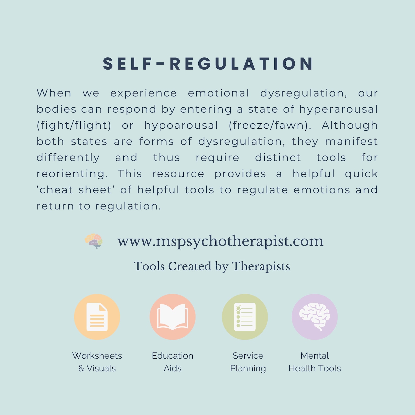 Self-regulation Cheat Sheet: Coping Strategies for Mental Health (PDF ...