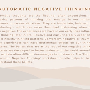 Negative Thinking Roots: CBT Worksheet Bundle (PDF) - Etsy