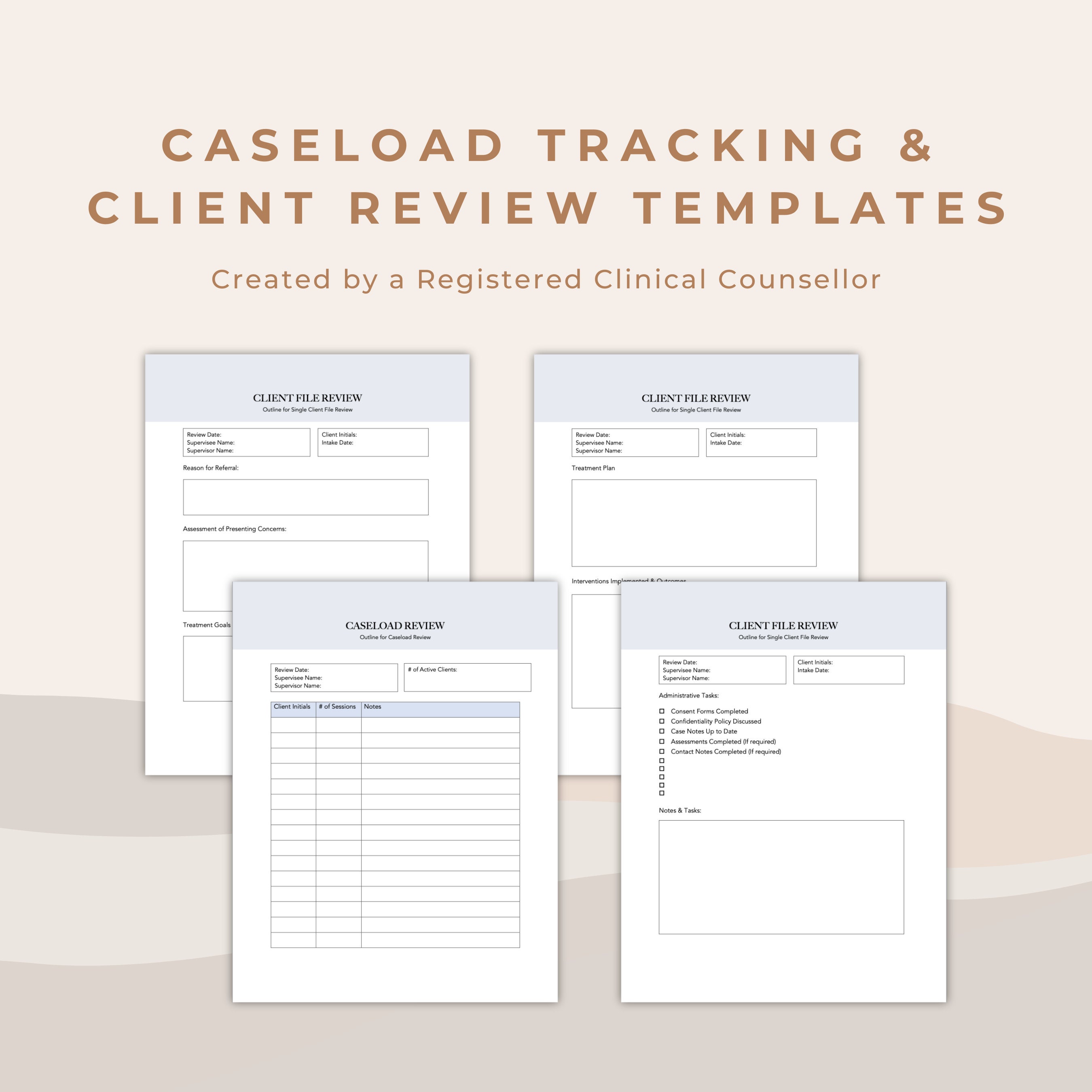 Clinical Supervision Template Bundle: Supervision Plan, Notes, Forms ...