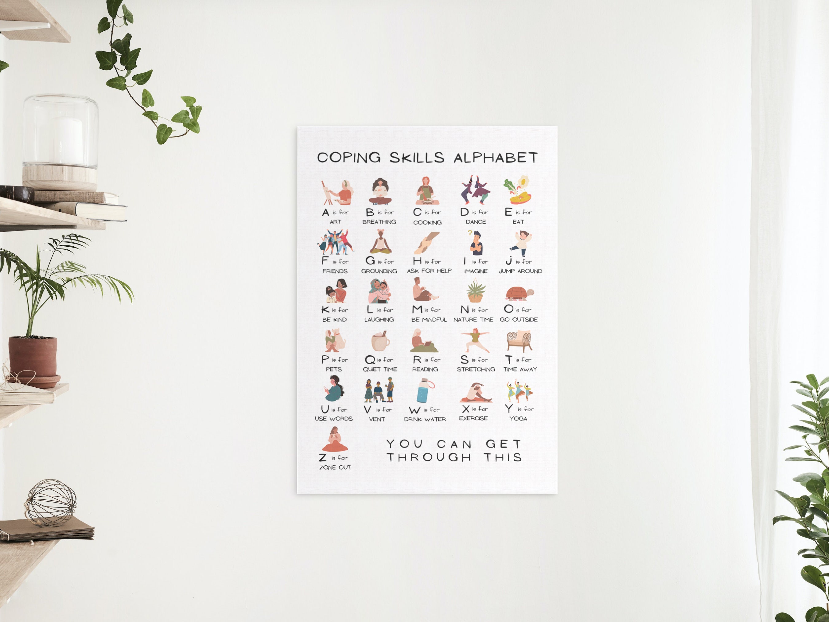 The Coping Skills Alphabet Poster Print for Kids Mental Health - Etsy ...