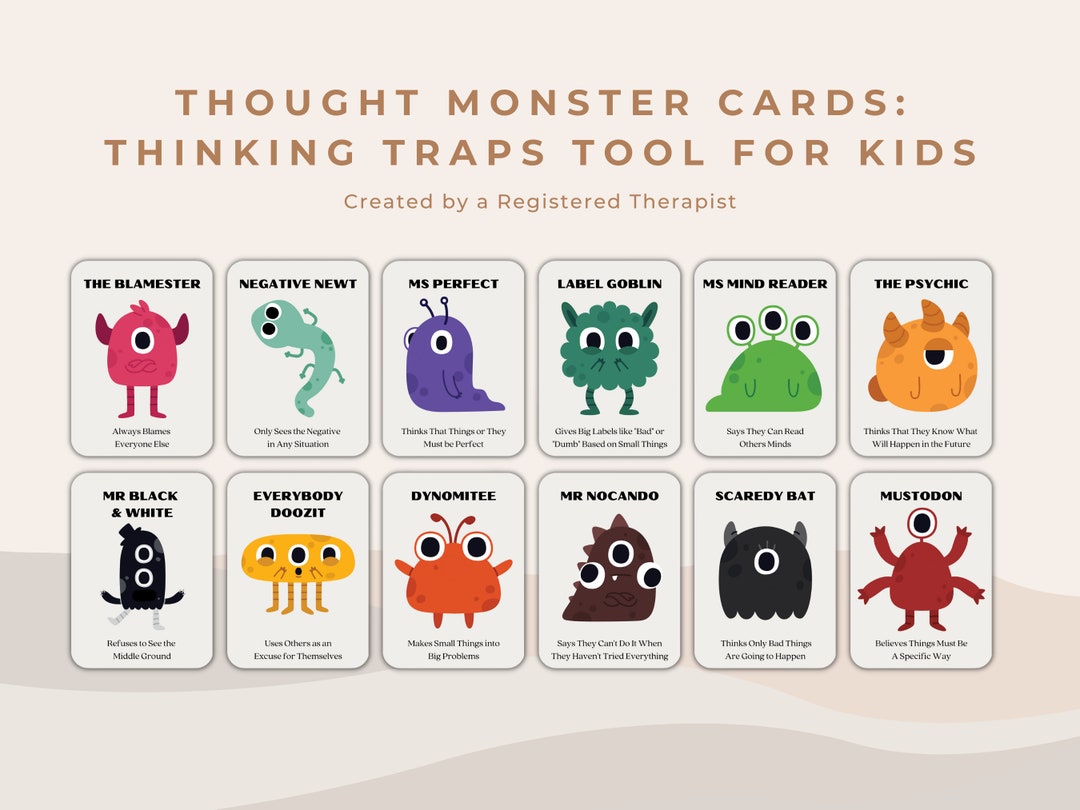 Thought Monsters Thinking Trap Cards for Kids and Children | Children's ...