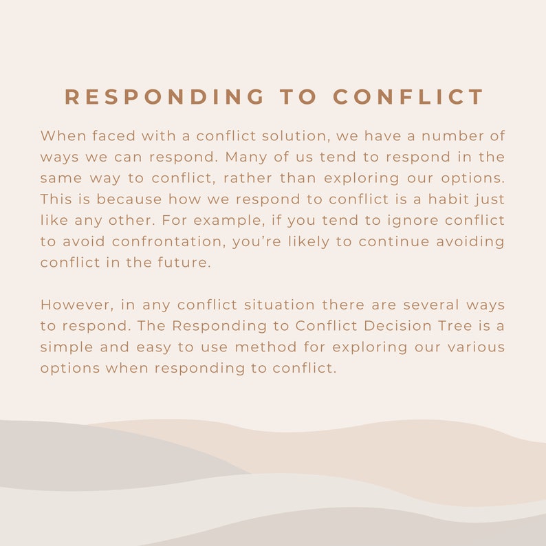 Responding to Conflict Decision Tree | Social Skills, Emotional ...