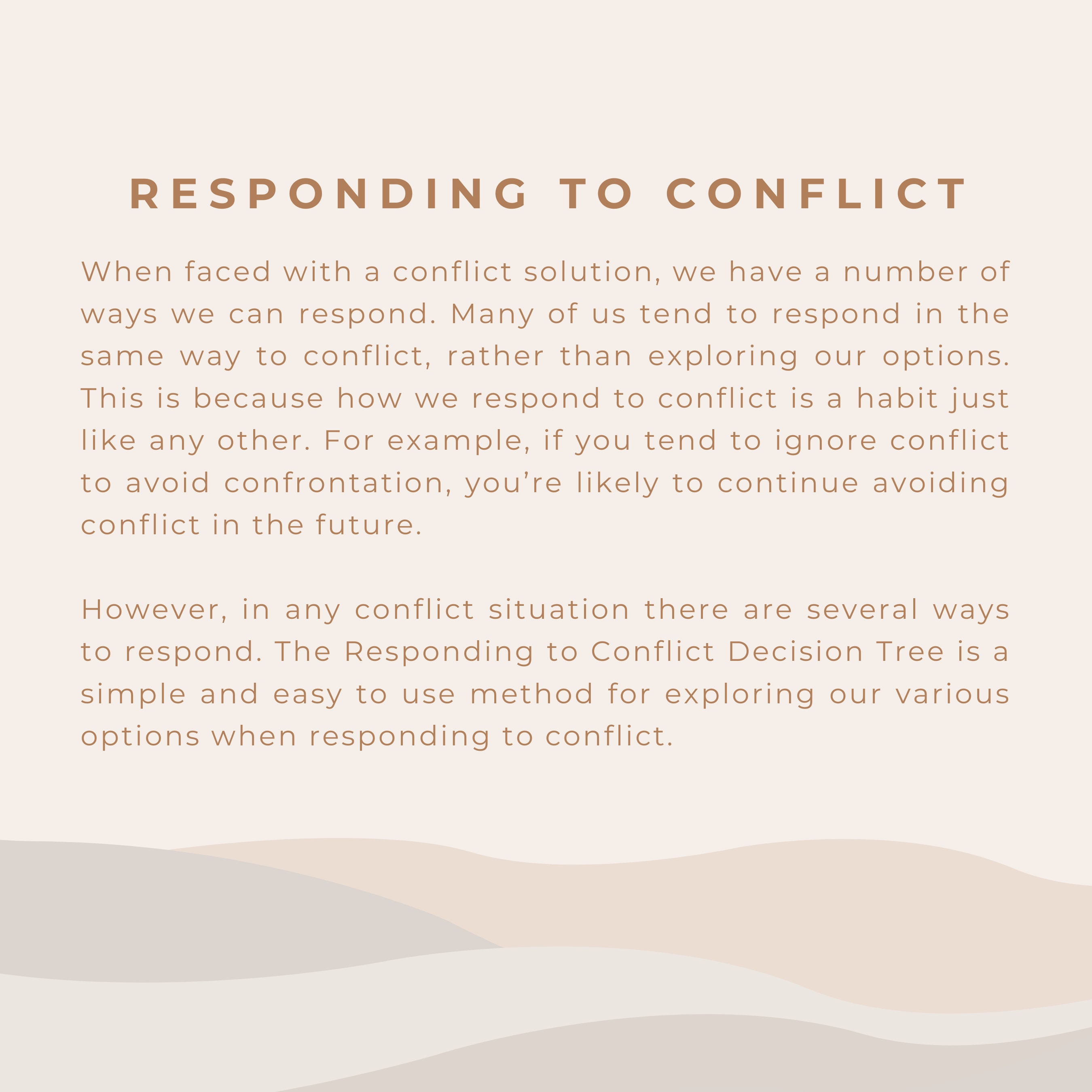 Responding to Conflict Decision Tree | Social Skills, Emotional ...