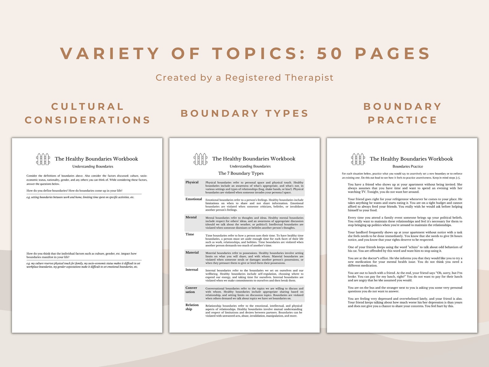 Healthy Boundaries Workbook: Self-care & Mental Health (digital Print ...