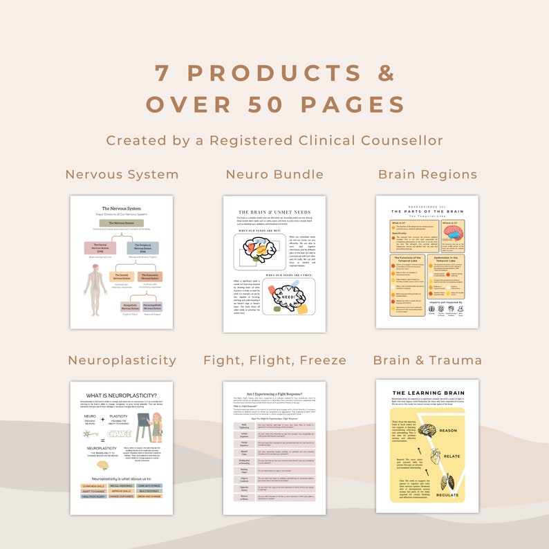 Biological Psychology Bundle: Brain Regions, Neuroscience, Nervous ...