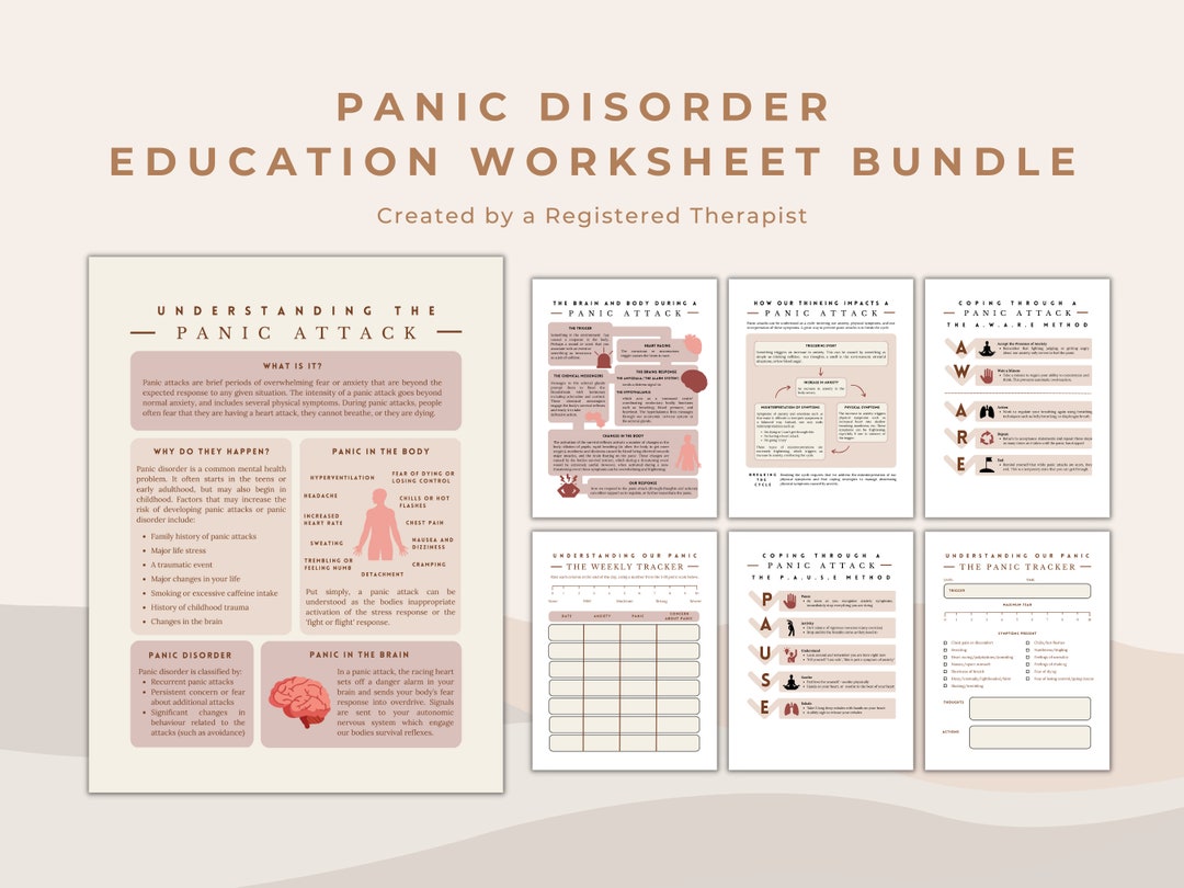 Panic Disorder Education and Worksheet Bundle Anxiety Trackers | Supporting Someone Through ...