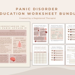 Panic Disorder Education and Worksheet Bundle Anxiety Trackers ...