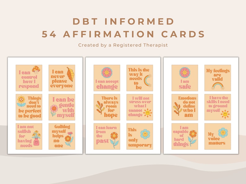 DBT Coping Cards and Affirmations Bundle Dialectical - Etsy Australia