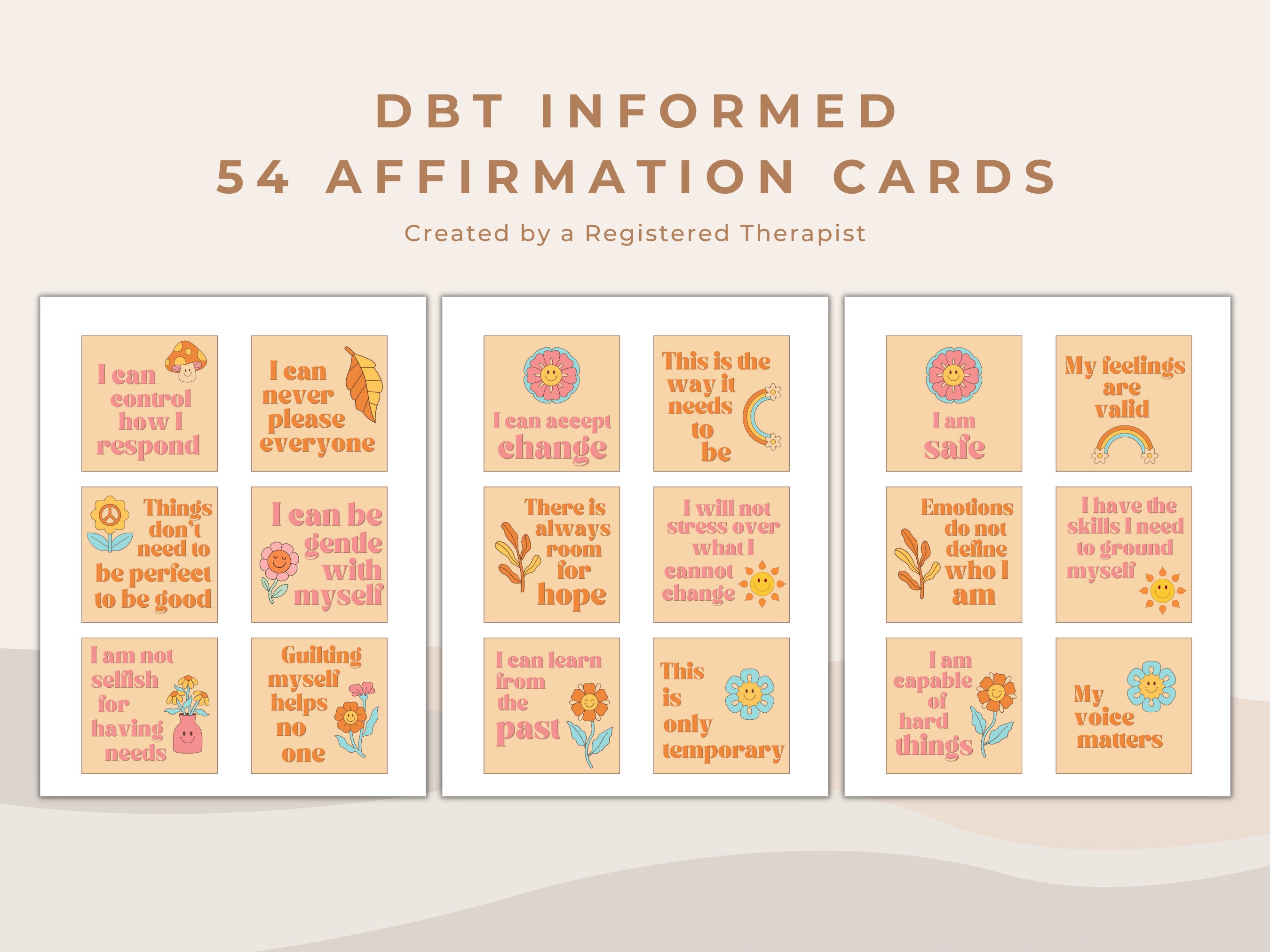 DBT Coping Cards and Affirmations Bundle Dialectical - Etsy Australia