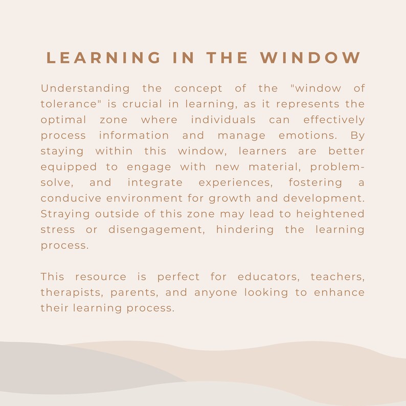 Learning in the Window of Tolerance: Social Emotional Learning and ...