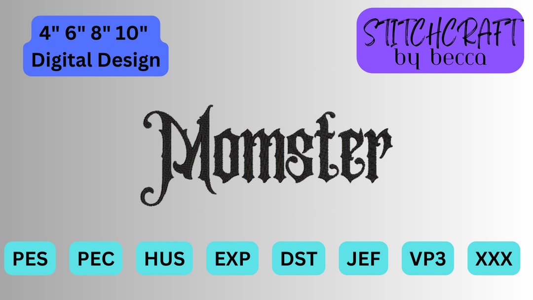 Momster Embroidery Design - Etsy