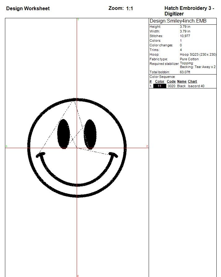 Smiley Face Embroidery Design 4 Inch - Etsy