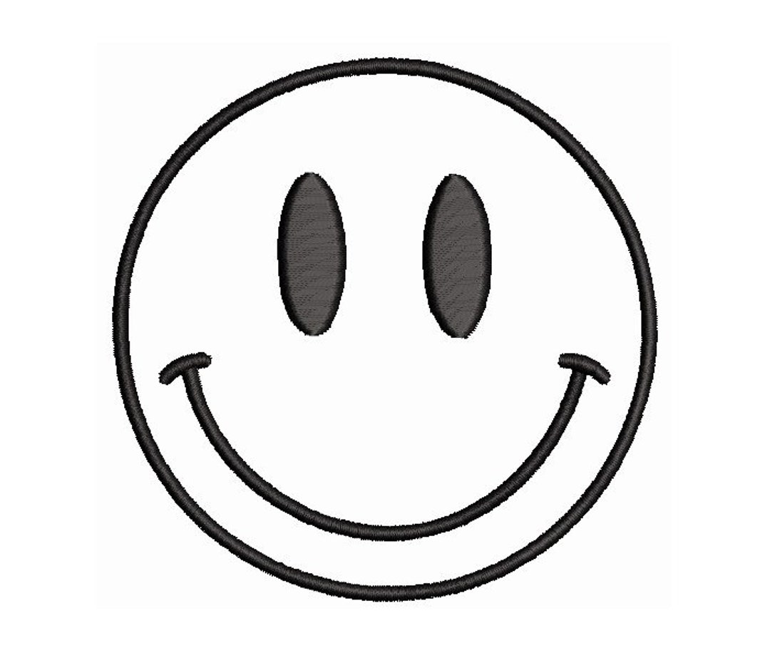 Smiley Face Embroidery Design 4 Inch - Etsy