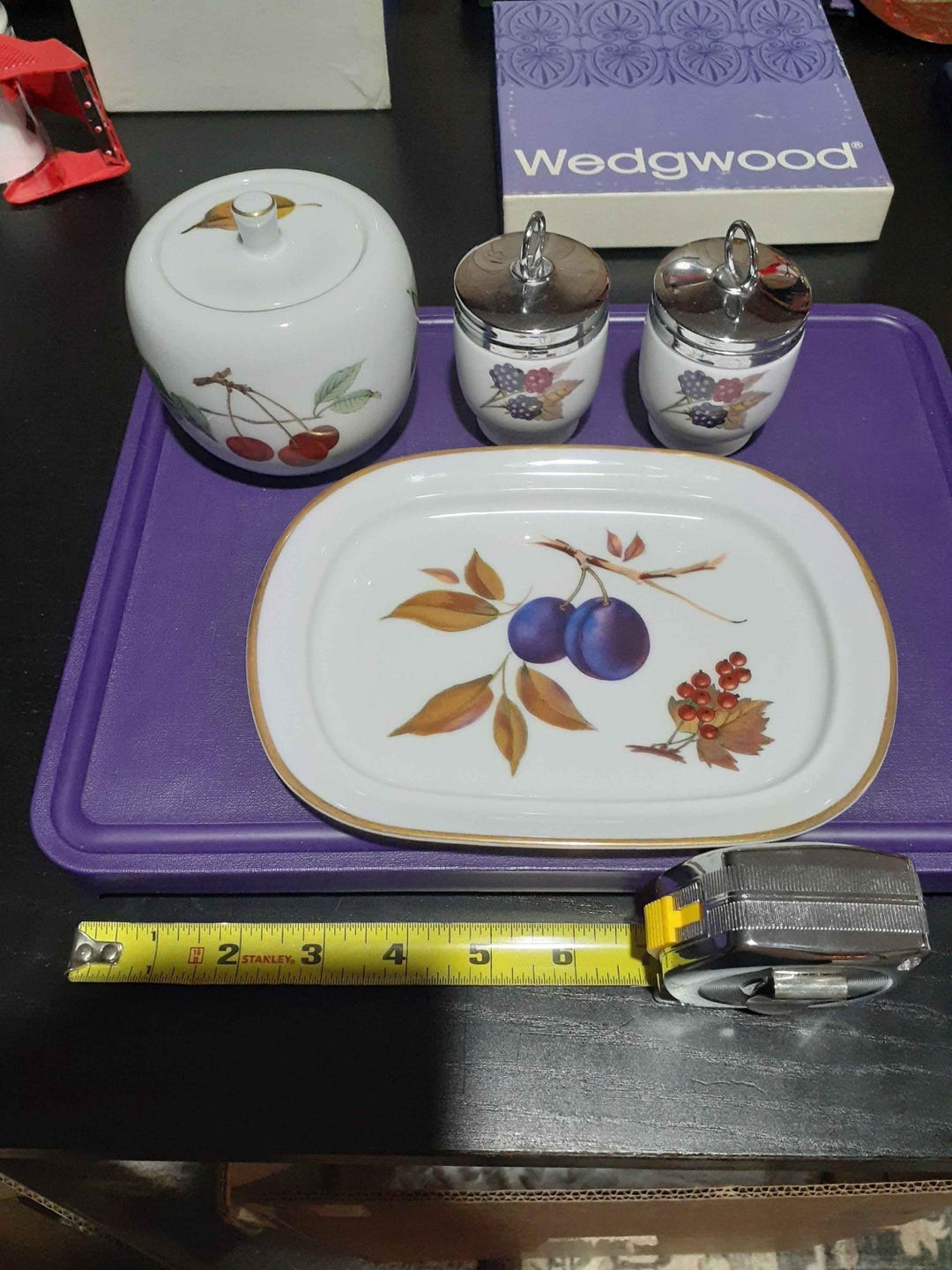 Vintage Worcester Eversham X2 Egg Cups, Tray and Sugar Jar Bundle - Etsy