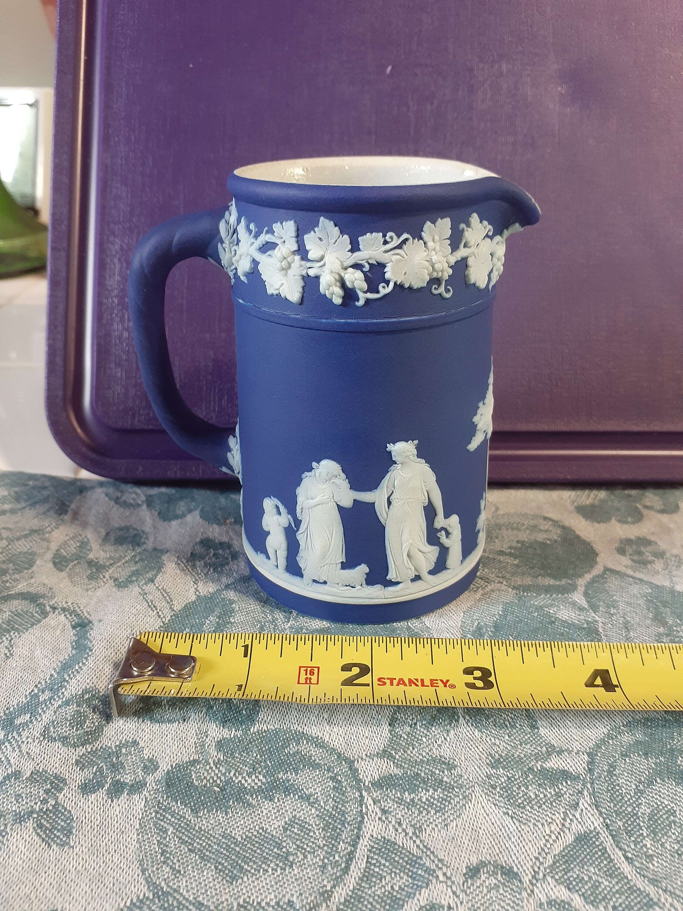 Vintage Wedgwood Cobalt Blue Dipped Jasper Pitcher - Etsy