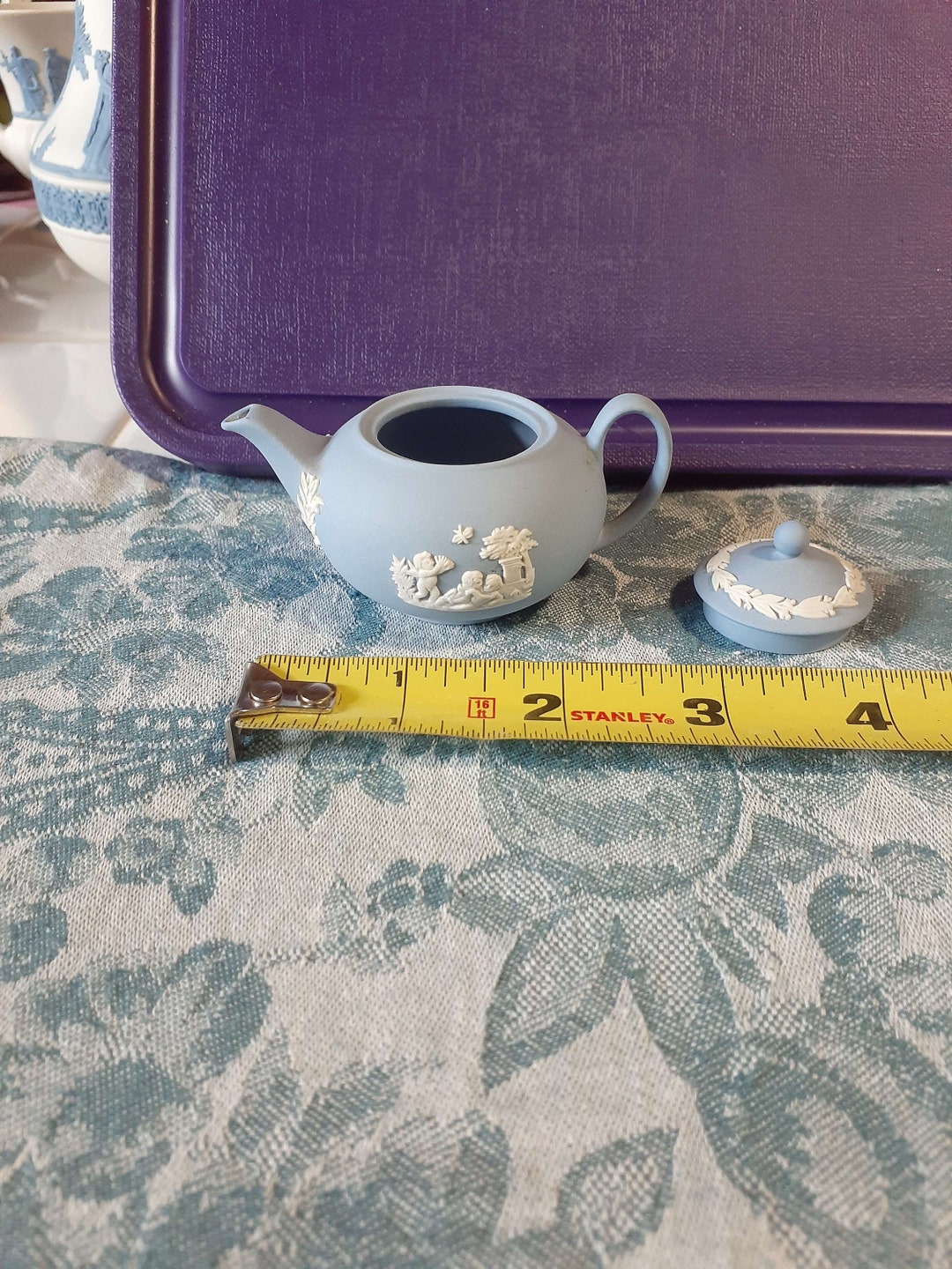 Vintage Wedgwood Blue Tiniest Jasper Teapot - Etsy