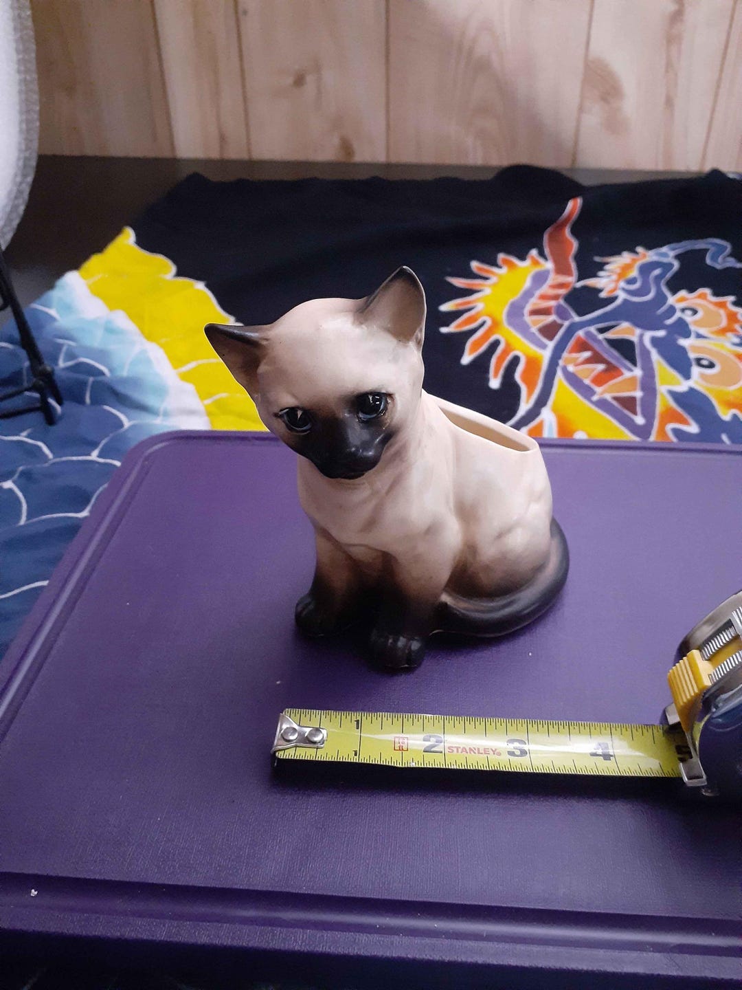 Vintage Ceramic Sitting Siamese Cat Planter - Etsy