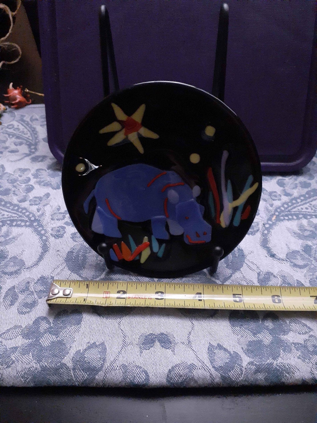 Vintage Studio Dichroic Fused Glass 'african Nights 1993' Decorative ...