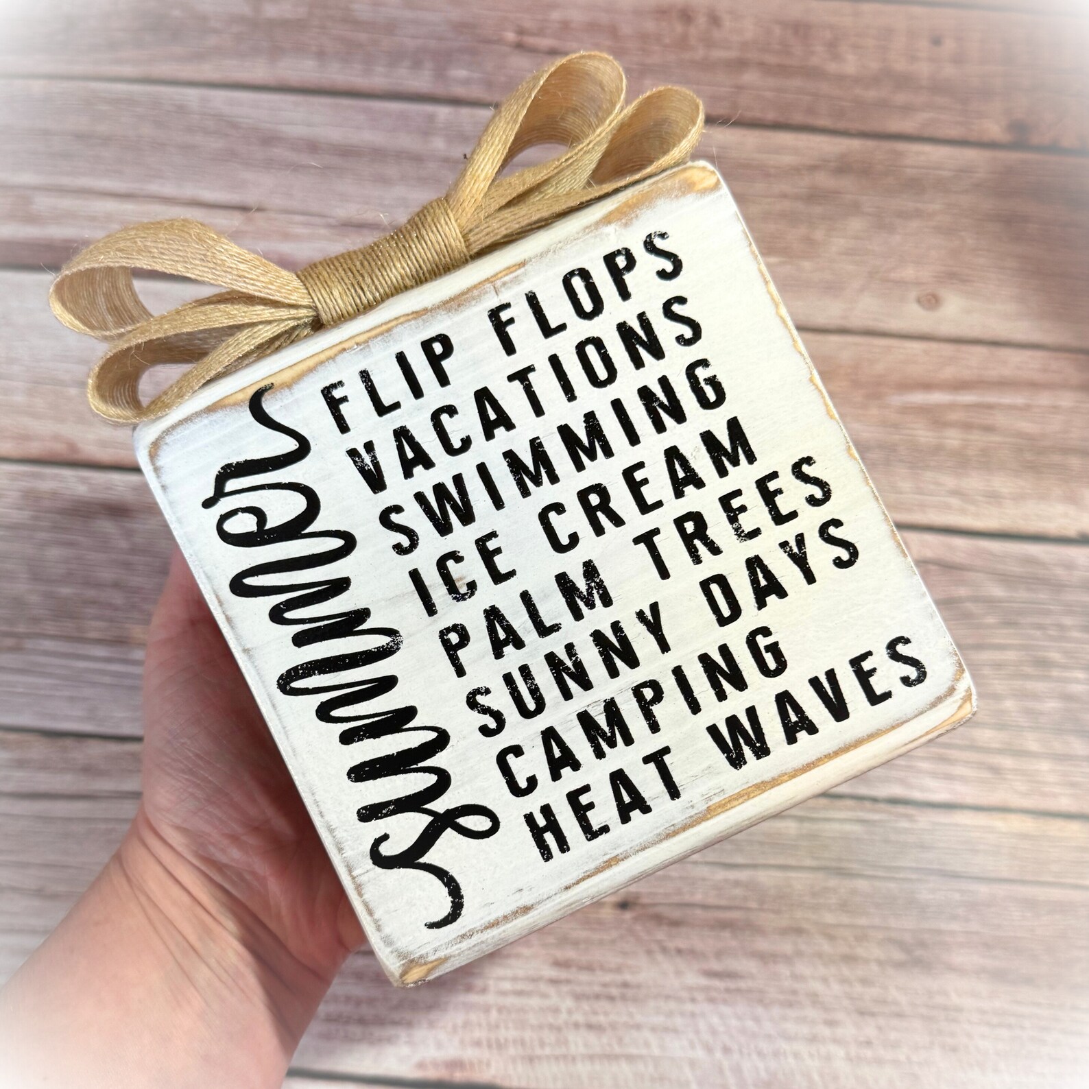 Rustic Summer Typography Wood Sign – Tiered Tray Decor - Etsy