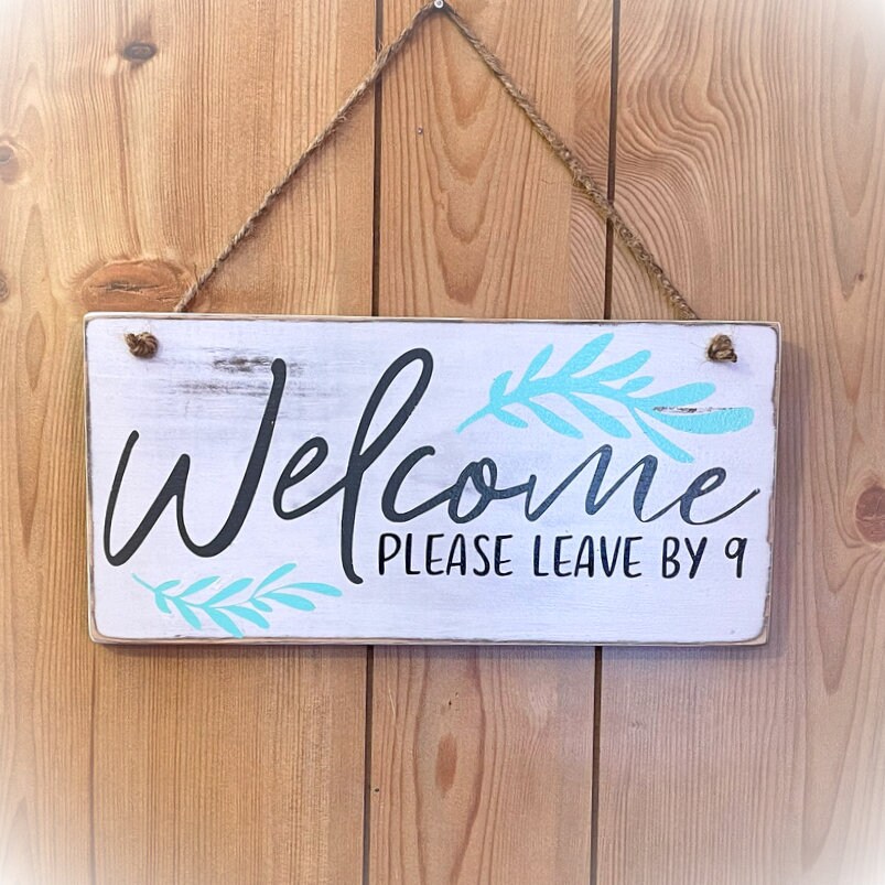 Funny Welcome Sign - Custom Front Door Decor - Wood Welcome Sign - Do ...