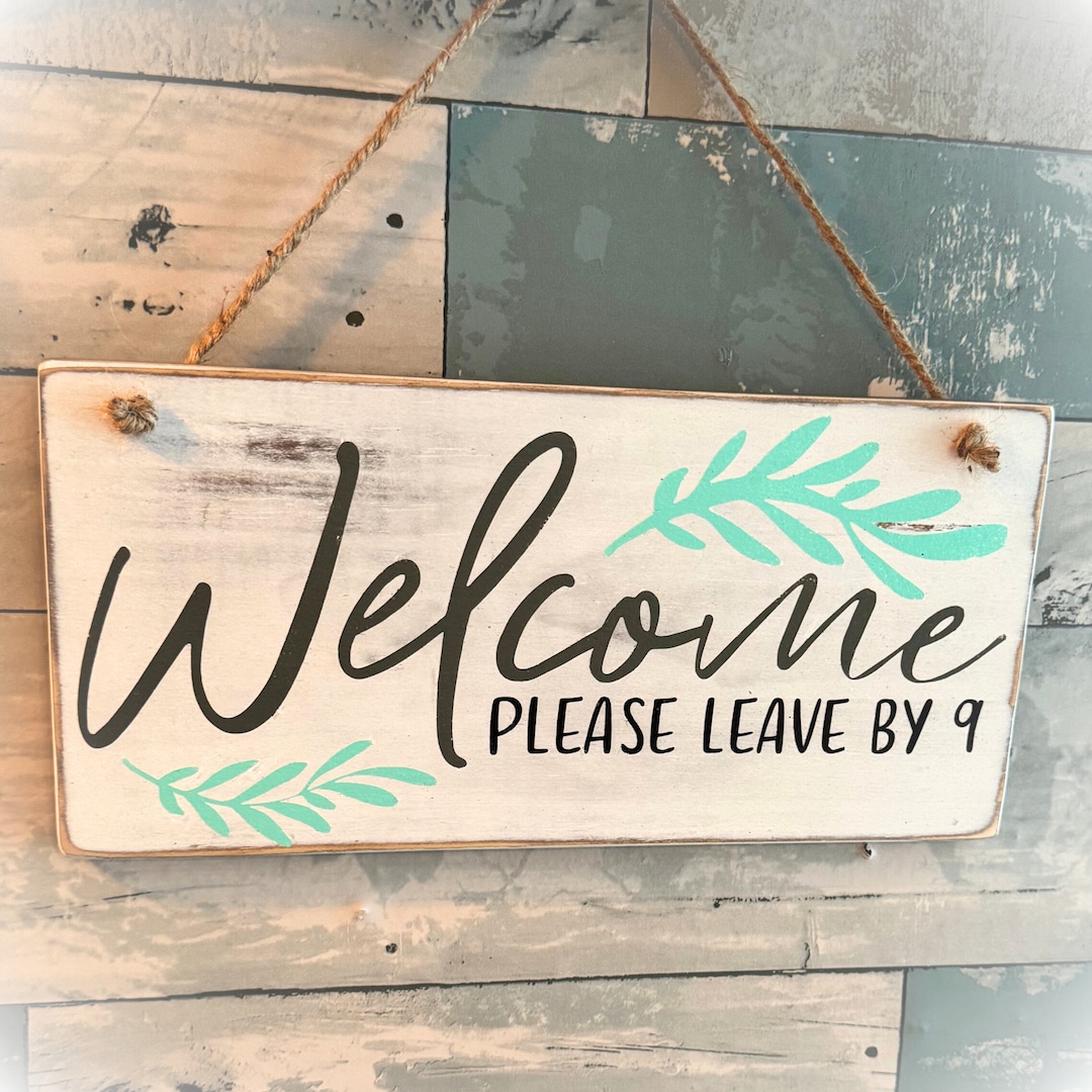 Funny Welcome Sign - Custom Front Door Decor - Wood Welcome Sign - Do ...