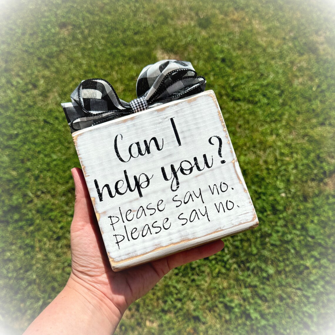 Funny Front Desk Wood Sign – "can I Help You? Please Say No" - Etsy