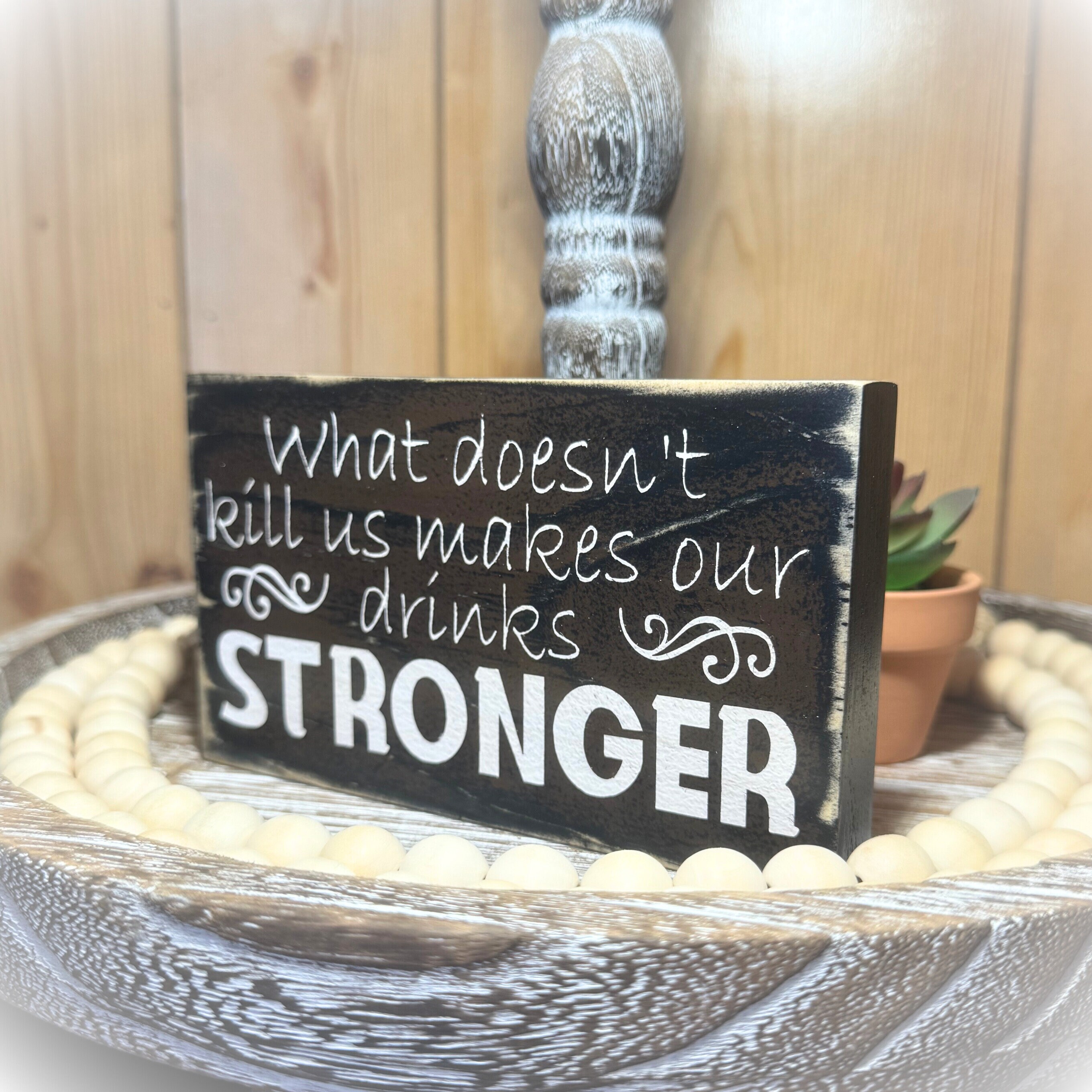 Funny Bar Decor - Wood Home Bar Sign - Shelf Sitter - Thinking of You ...