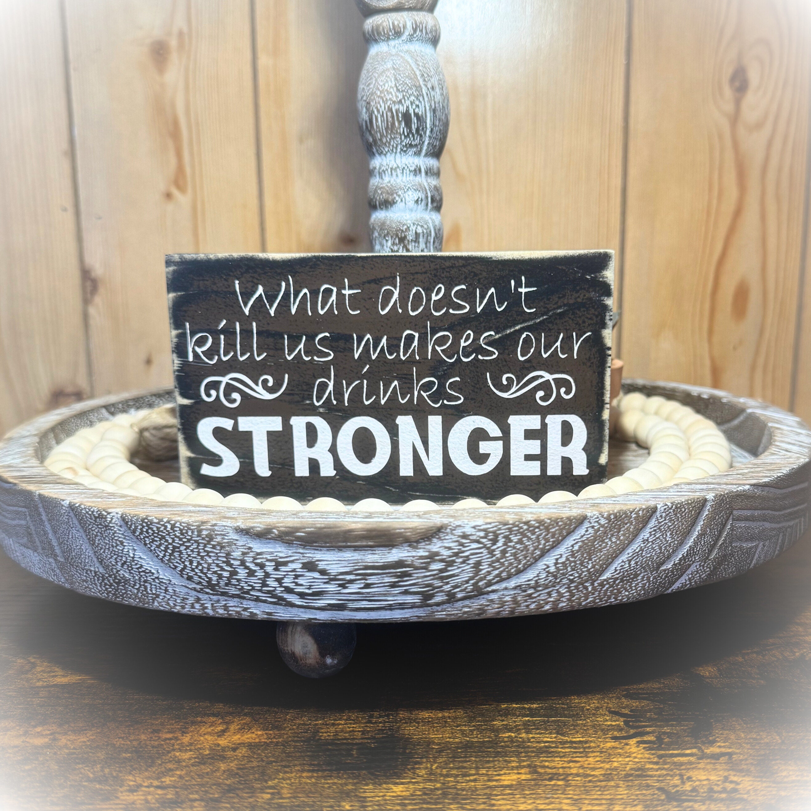 Funny Bar Decor - Wood Home Bar Sign - Shelf Sitter - Thinking of You ...