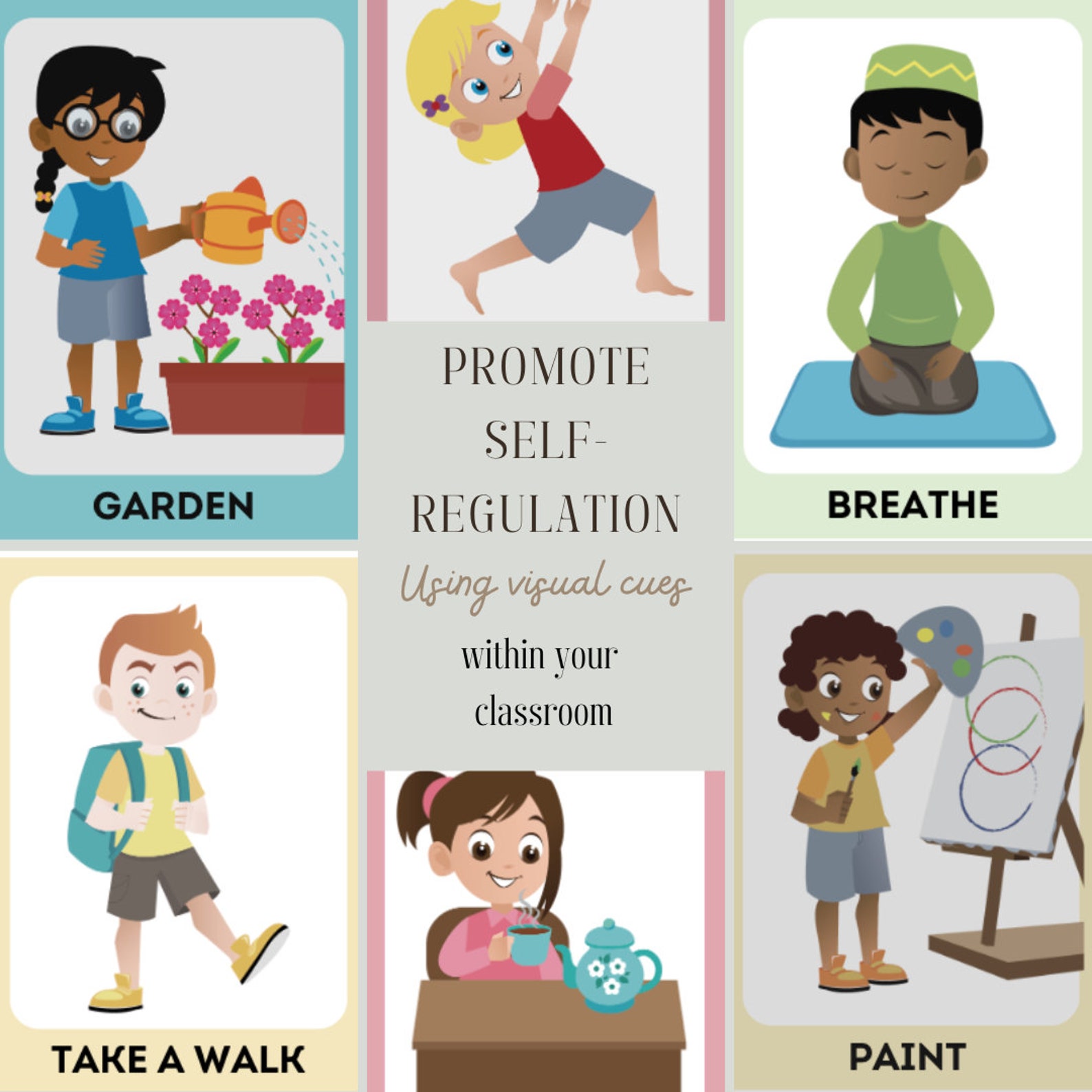 Calming Strategy Flashcards Calm Down Idea Flashcards Instant Download ...