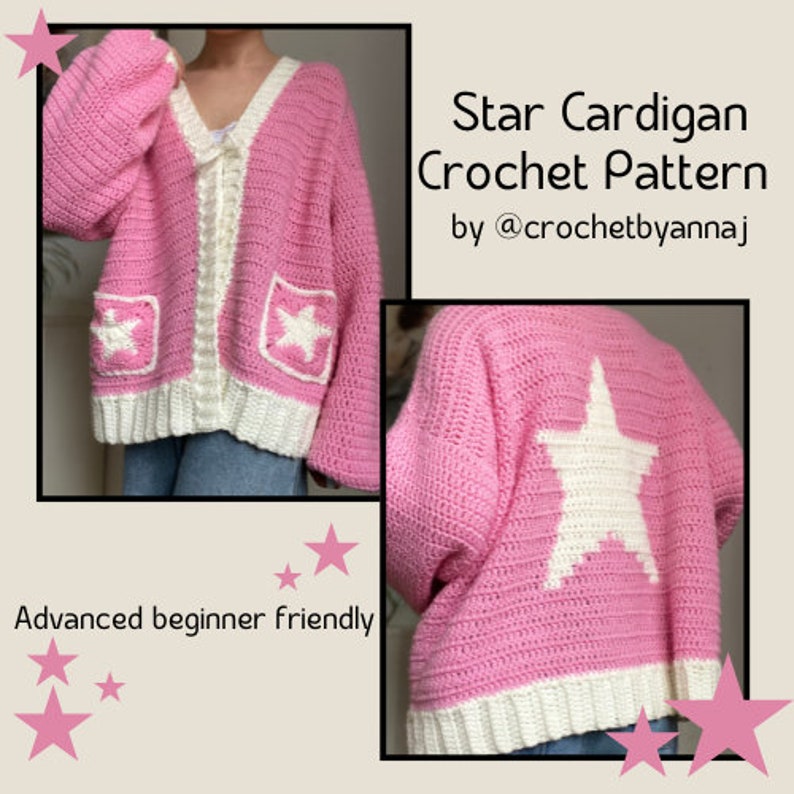 Crochet Star Cardigan Pattern - Etsy