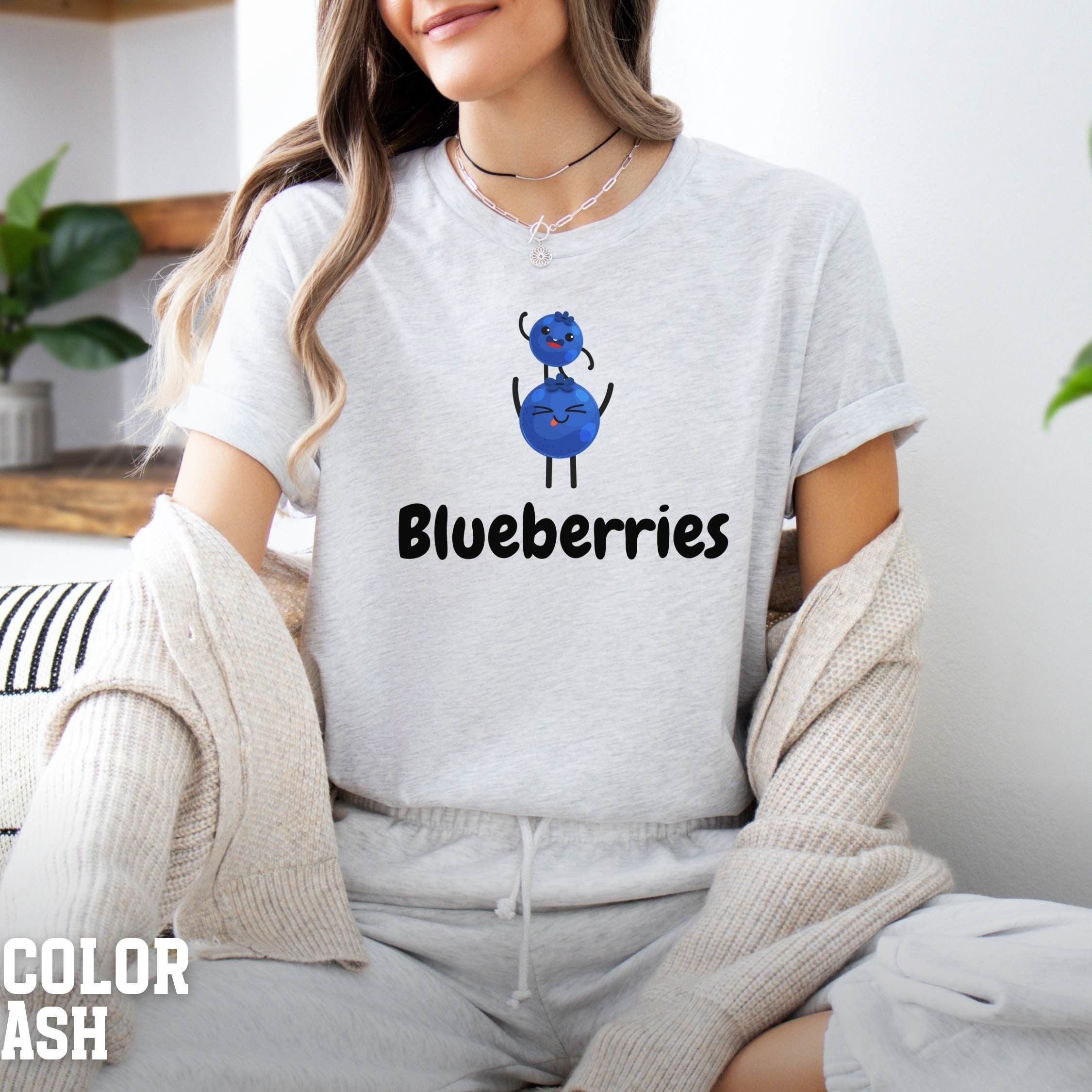 Adorable Blueberry Graphic Tee, Fruit Lover Shirt - Etsy