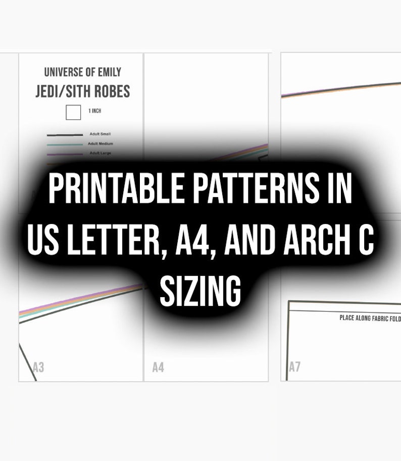 Jedi / Sith Robe Sewing Pattern Sizes S to XL Star Wars: - Etsy