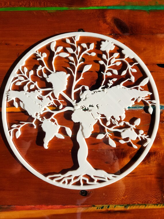 Tree of Life World Map 3D Print - Etsy