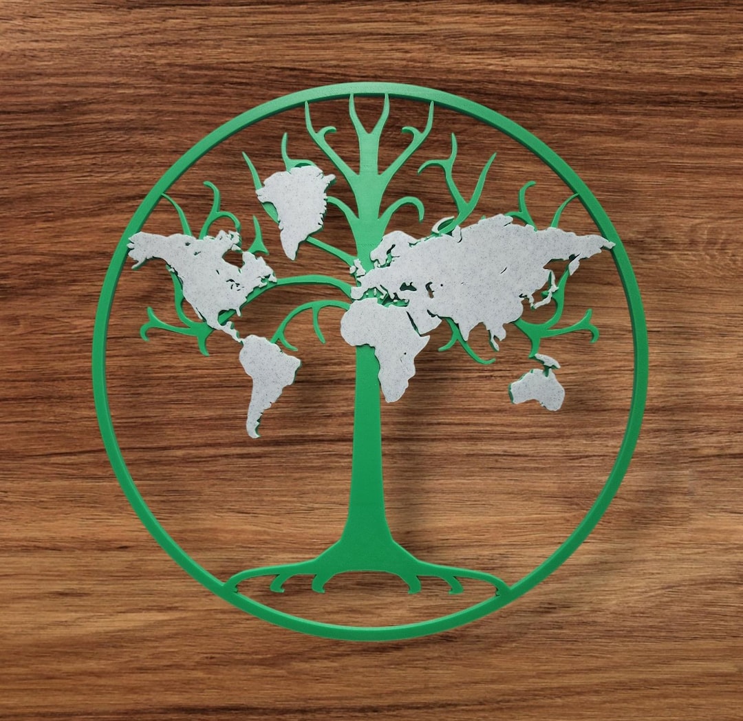 Tree of Life World Map 3D - Etsy