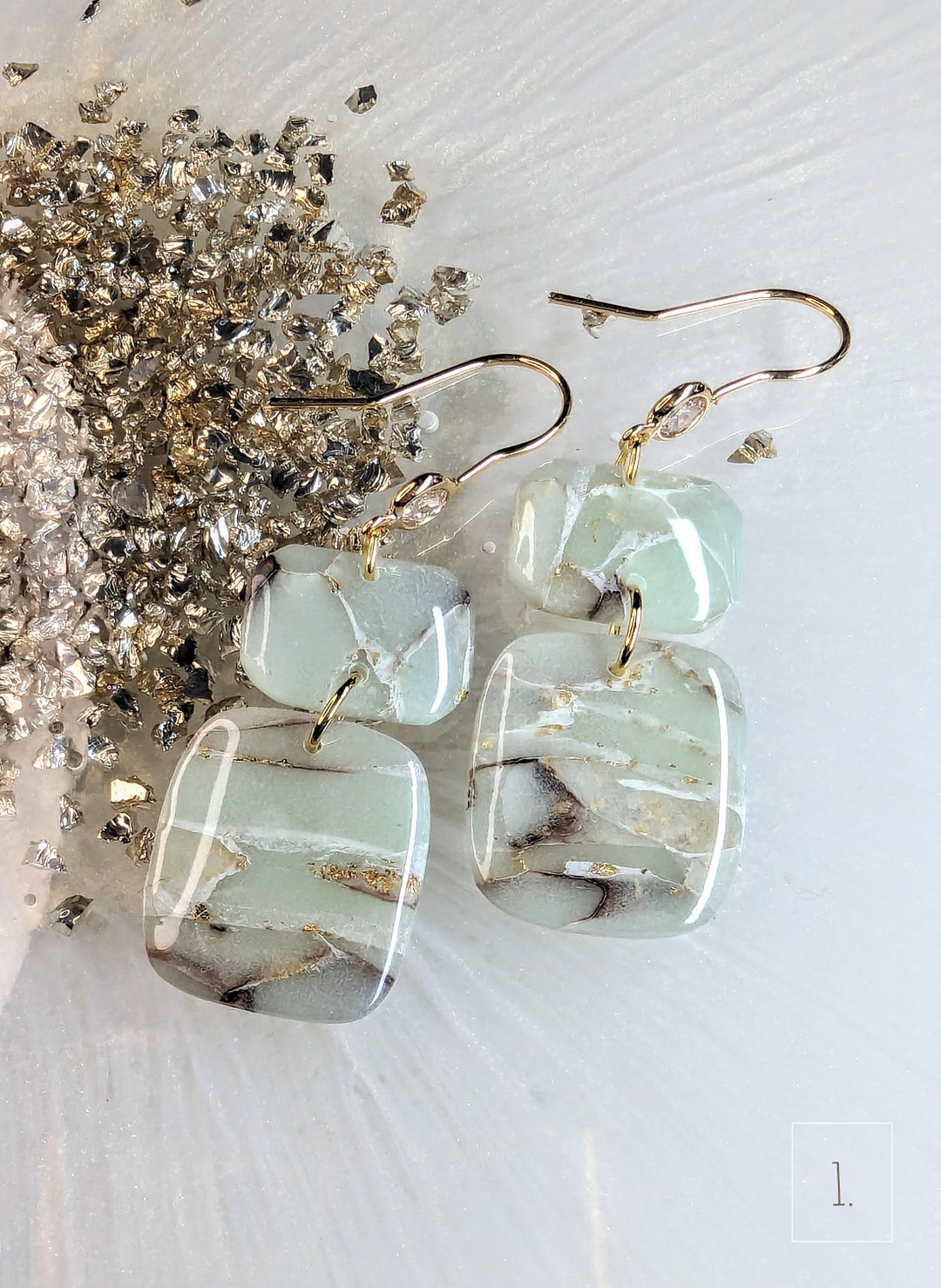 Pale Jade Collection Part 1 Handmade Polymer Clay Earrings Unique ...