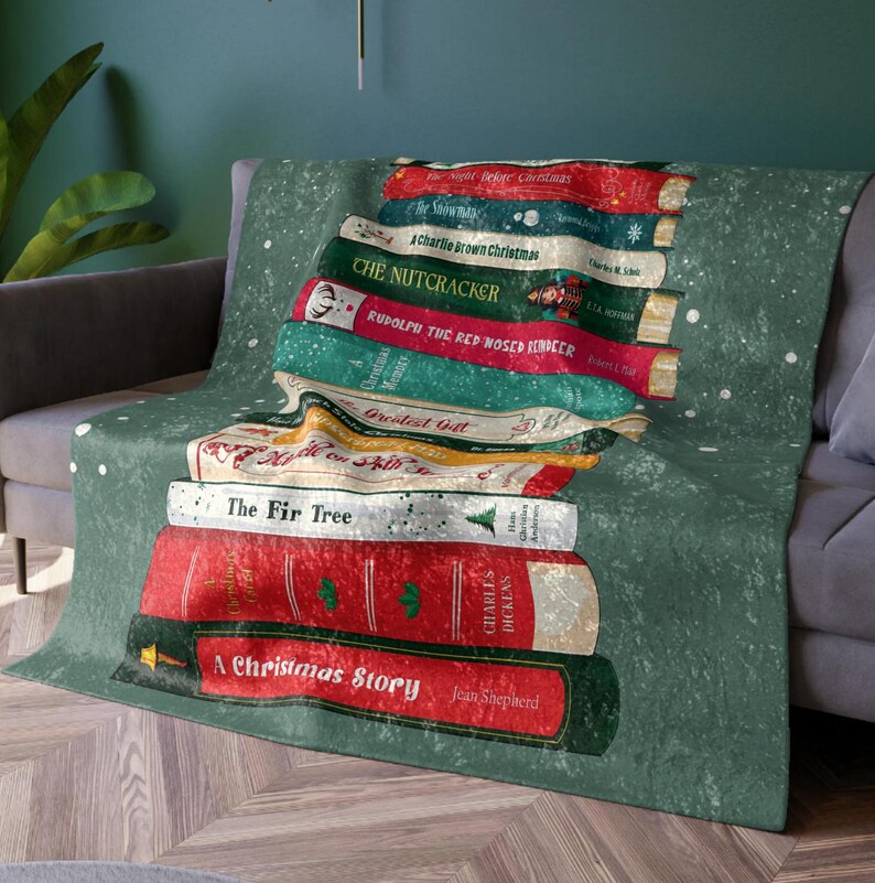 Classic Christmas Books Throw Blanket, Christmas Books Decor ...
