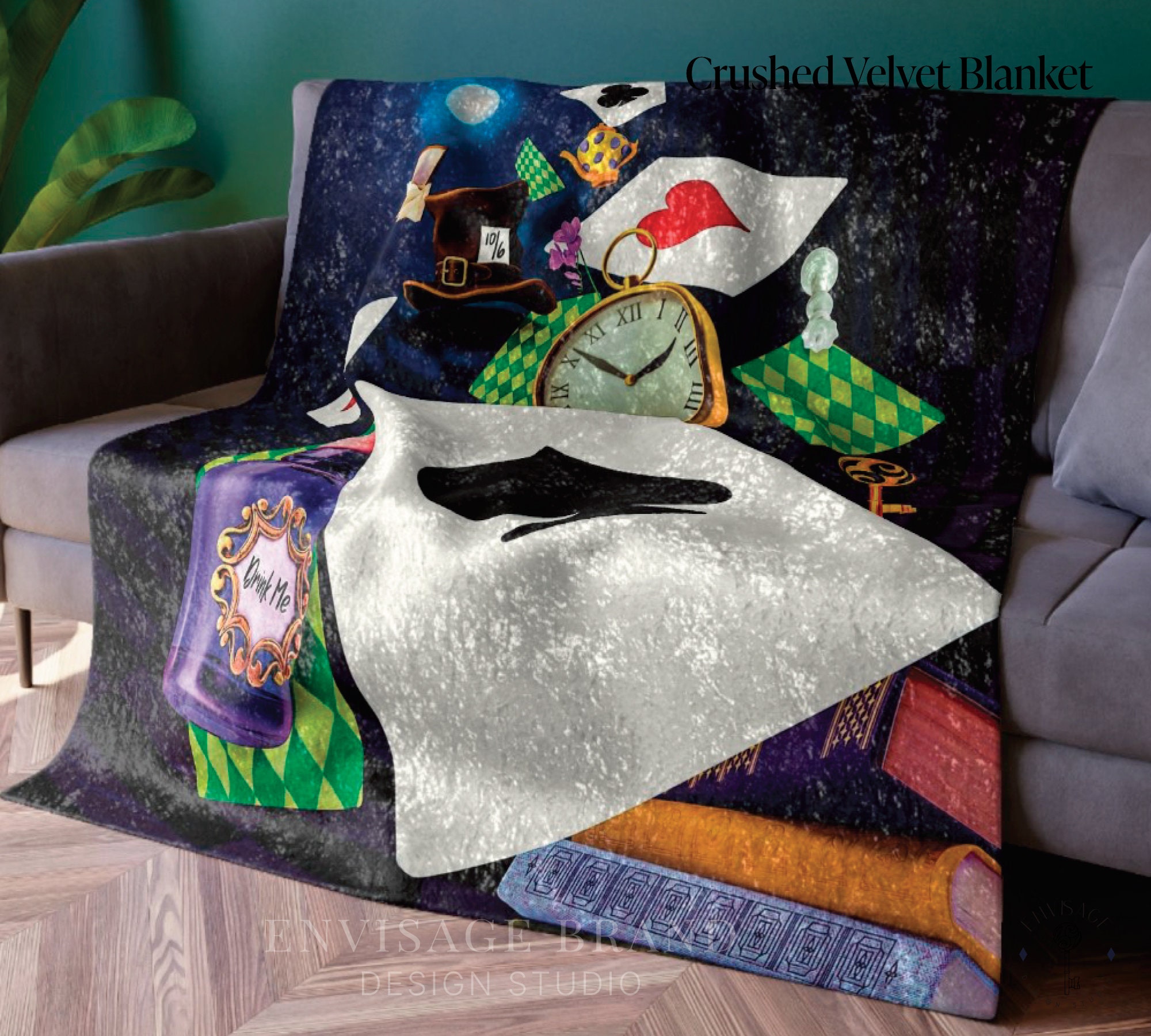 Alice in Wonderland Themed Velvet Blanket, Blankets for Gifts, Blankets ...
