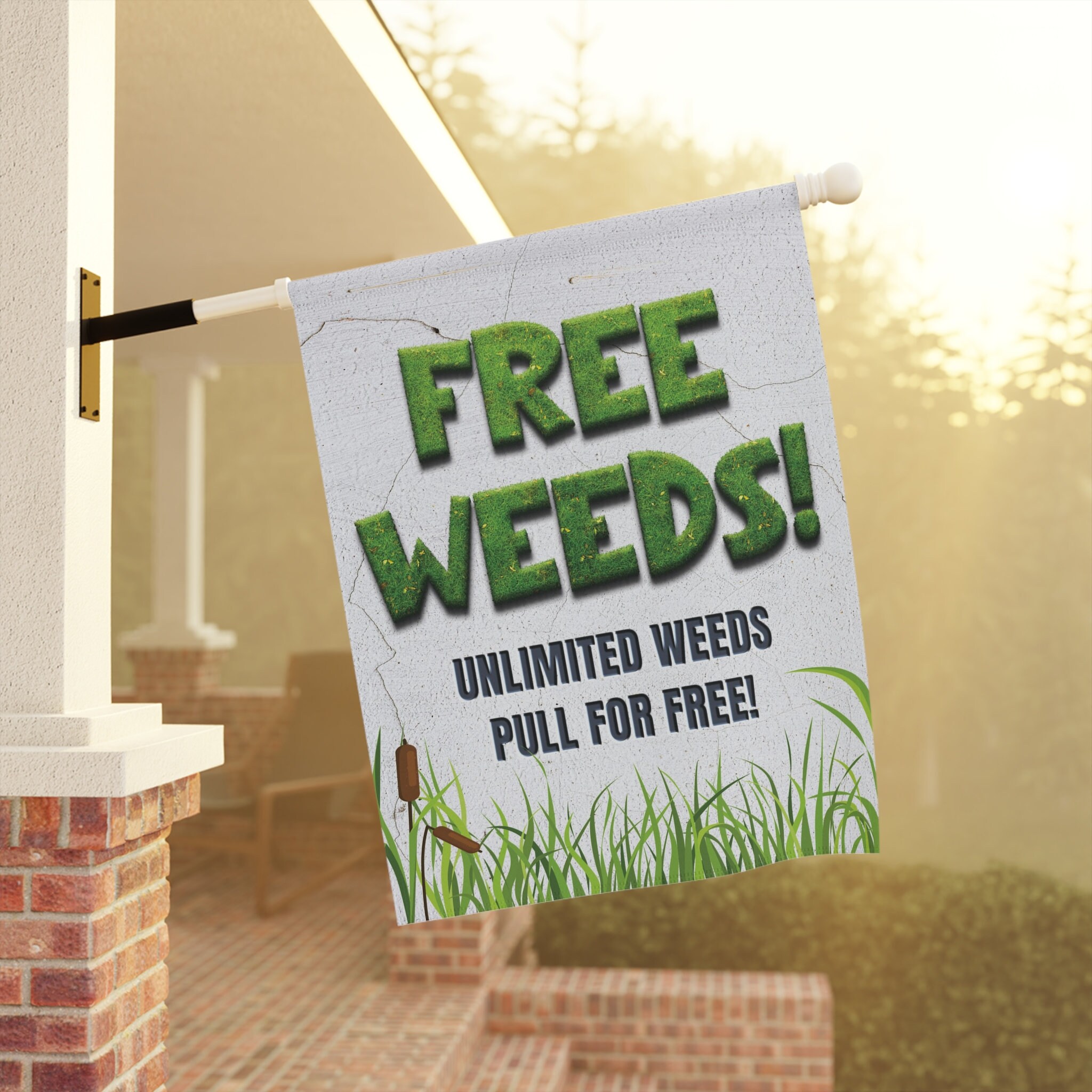 Free Weeds Funny Yard and Garden Flag, Funny Outdoor Decor, Sarcastic ...
