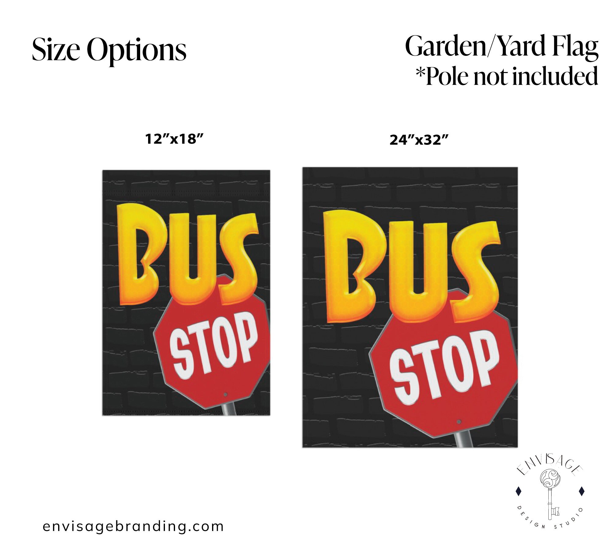 School Bus Stop Sign Garden Flag, School Sign, Back to School, Cute ...