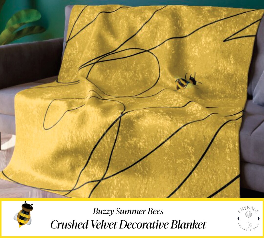 Honey Bee Decorative Blanket, Spring Decor, Summer Decor, Bee Decor ...