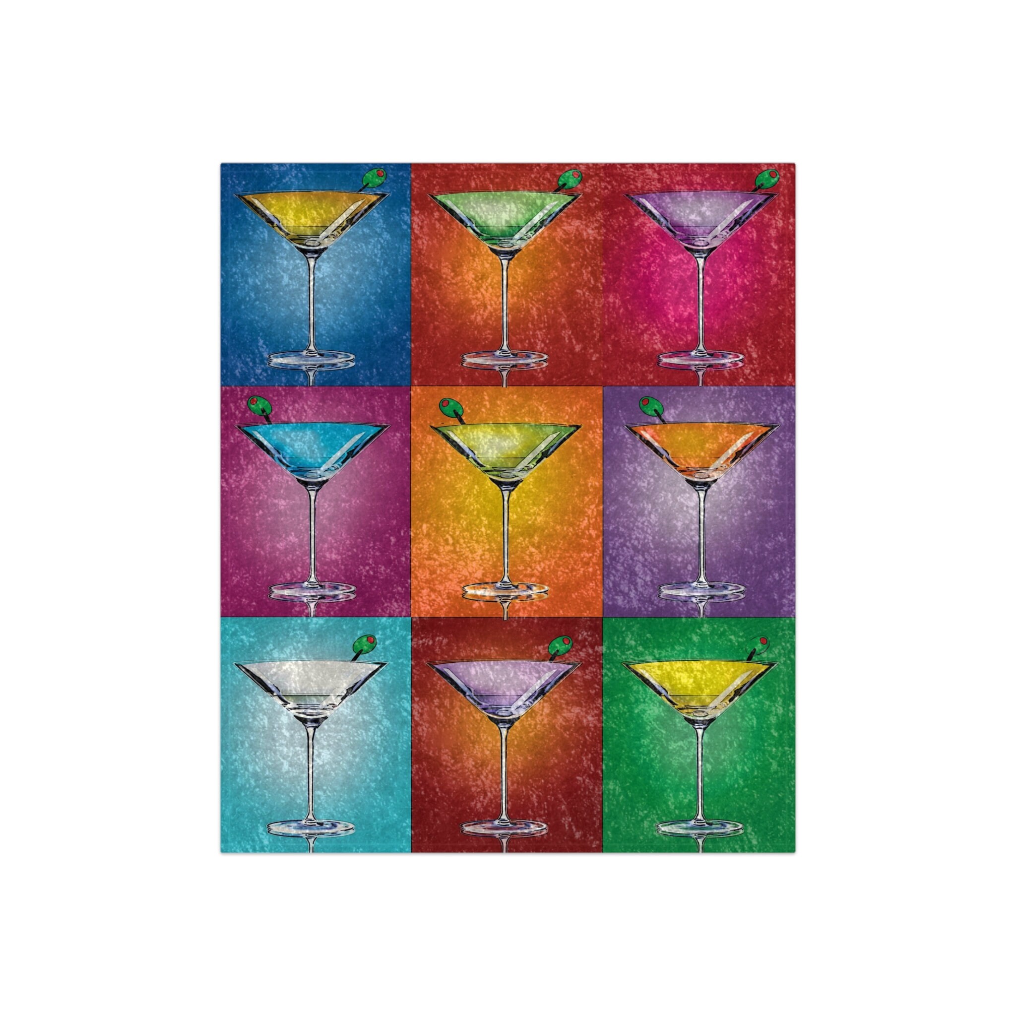Martini Pop Art Retro Soft Throw Blanket, Decorative Couch Throw ...