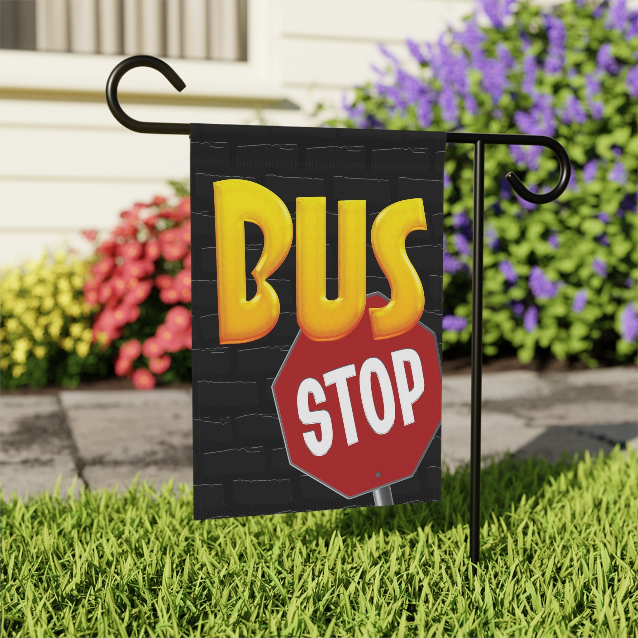 School Bus Stop Sign Garden Flag School Sign Back to School - Etsy