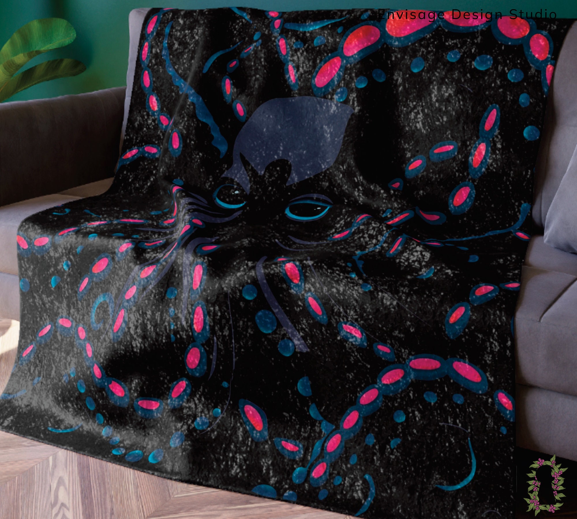 Abstract Octopus Squid Decorative Throw Blanket, Decorative Blanket ...