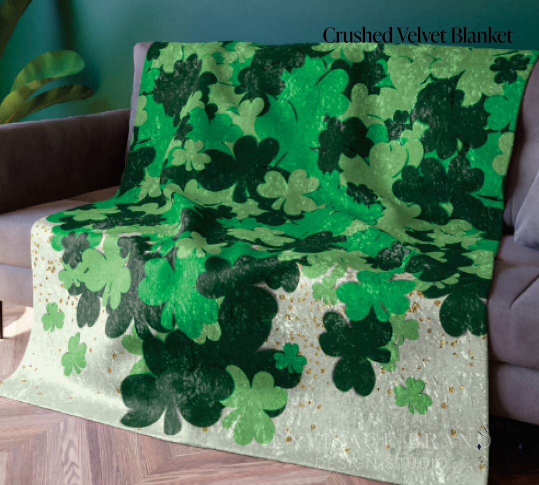 4 Leaf Clover Crushed Velvet Shamrock Blanket St. Patricks - Etsy