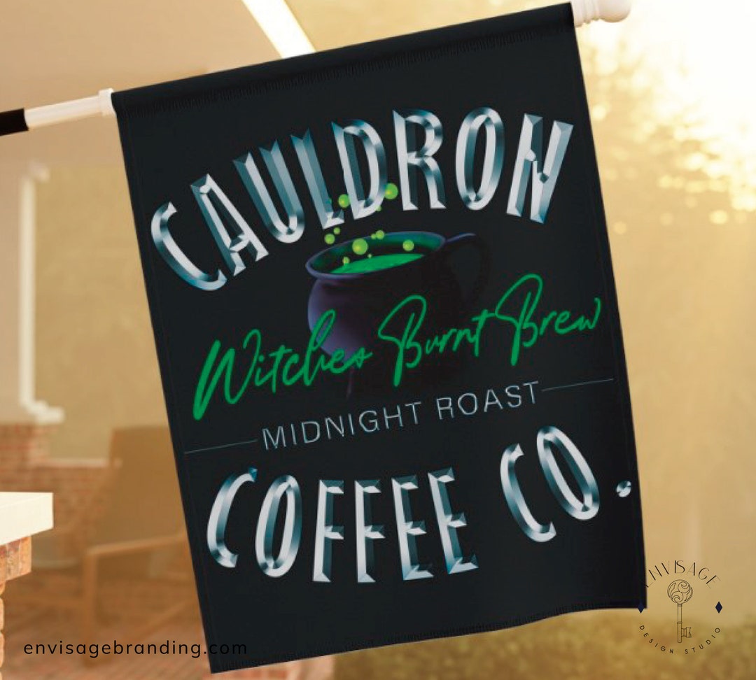 Witches Brew Garden Flag, Spooky Yard Art, Halloween Yard Art, Coffee ...