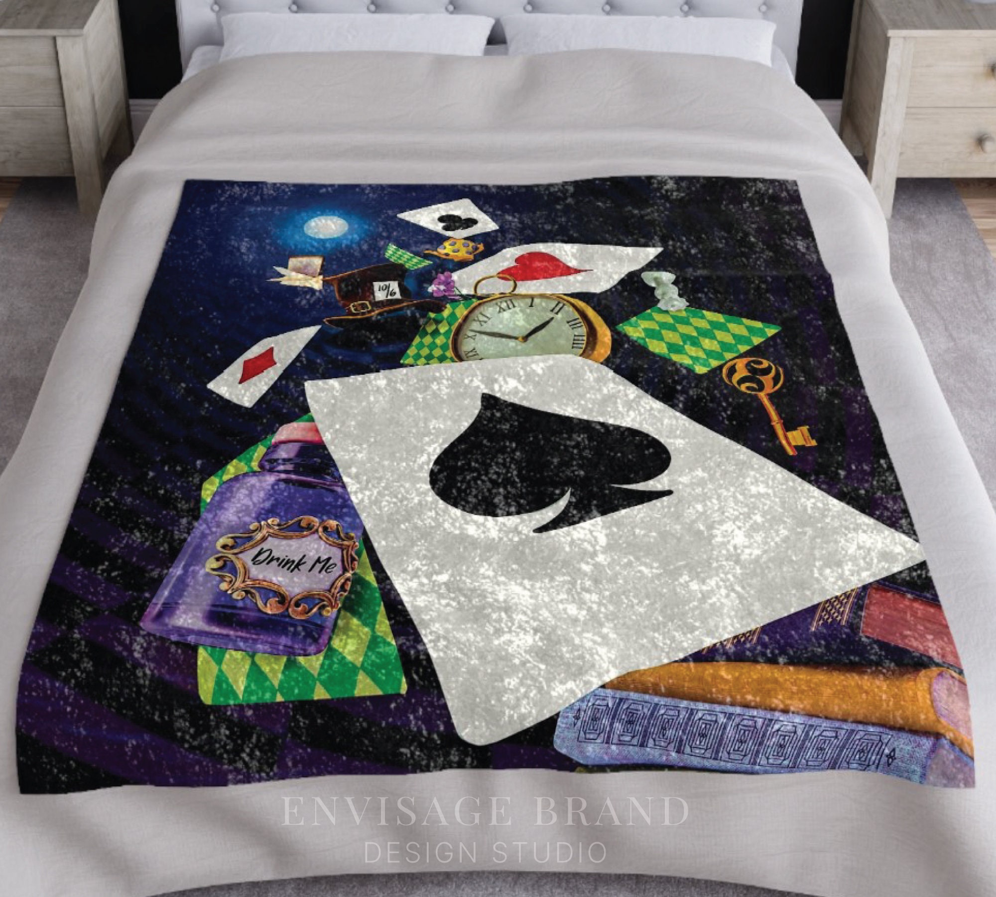 Alice in Wonderland Themed Velvet Blanket, Blankets for Gifts, Blankets ...