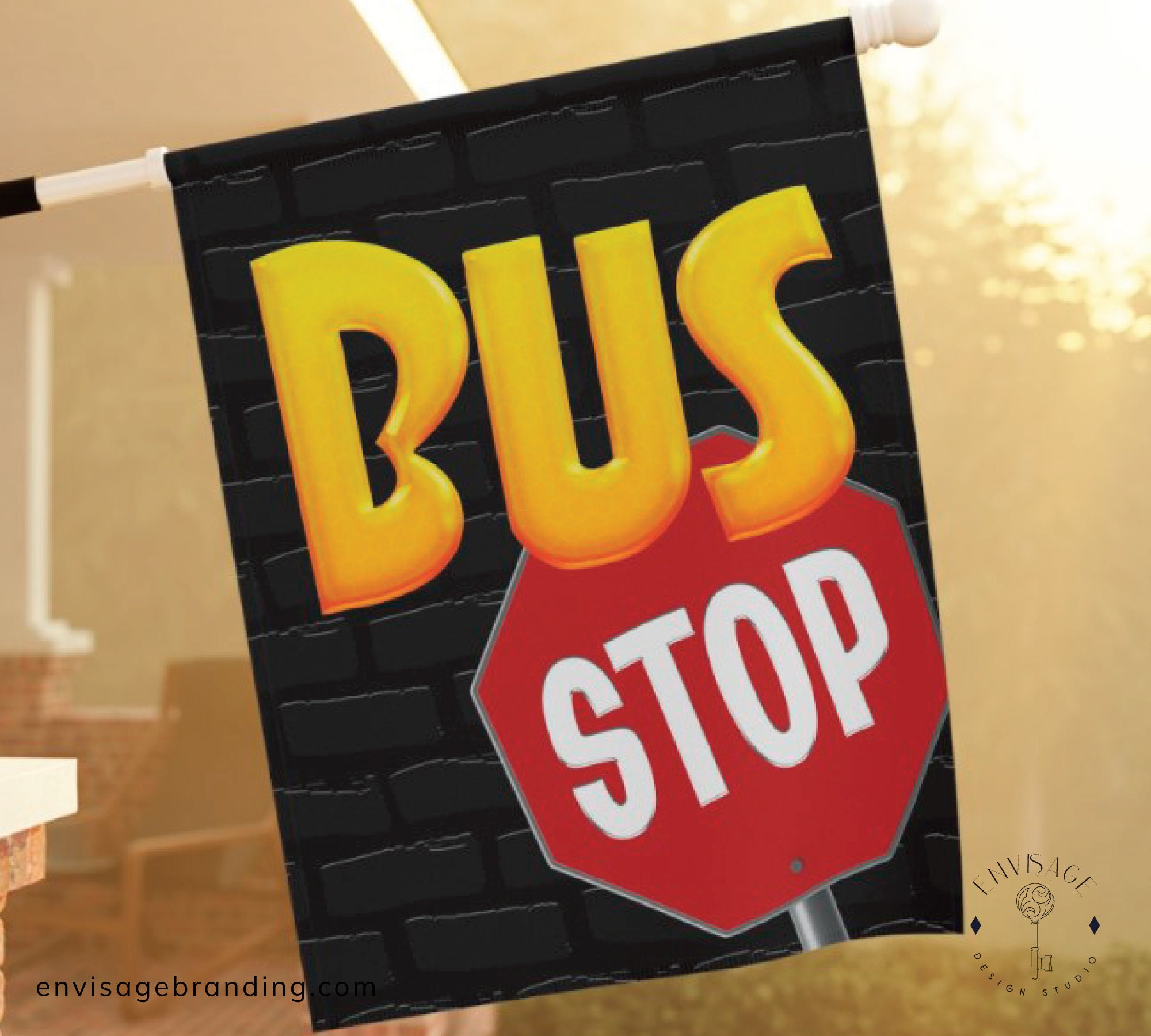 School Bus Stop Sign Garden Flag, School Sign, Back to School, Cute ...